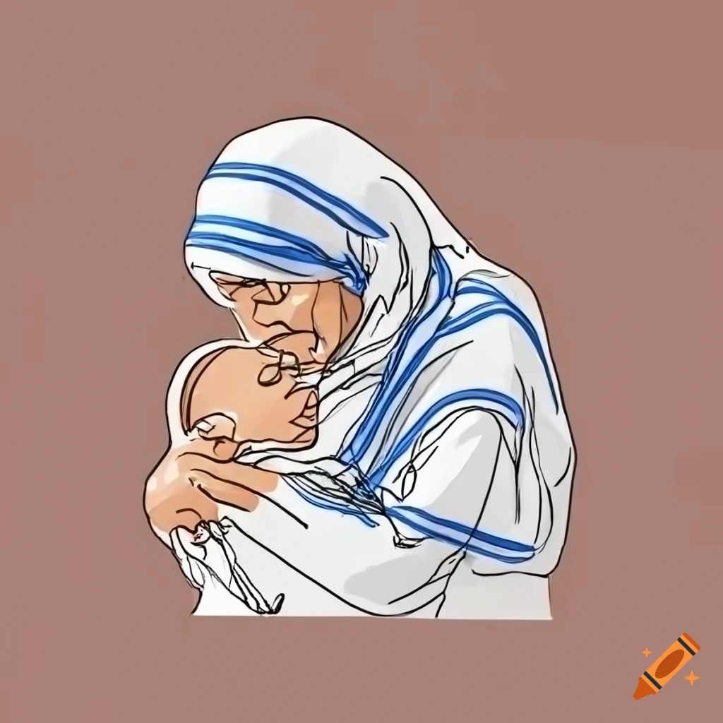 Mother Teresa Helping Drawing