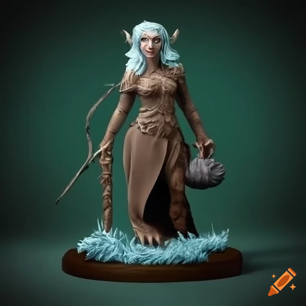Female firbolg druid with a faux hawk hairstyle on Craiyon