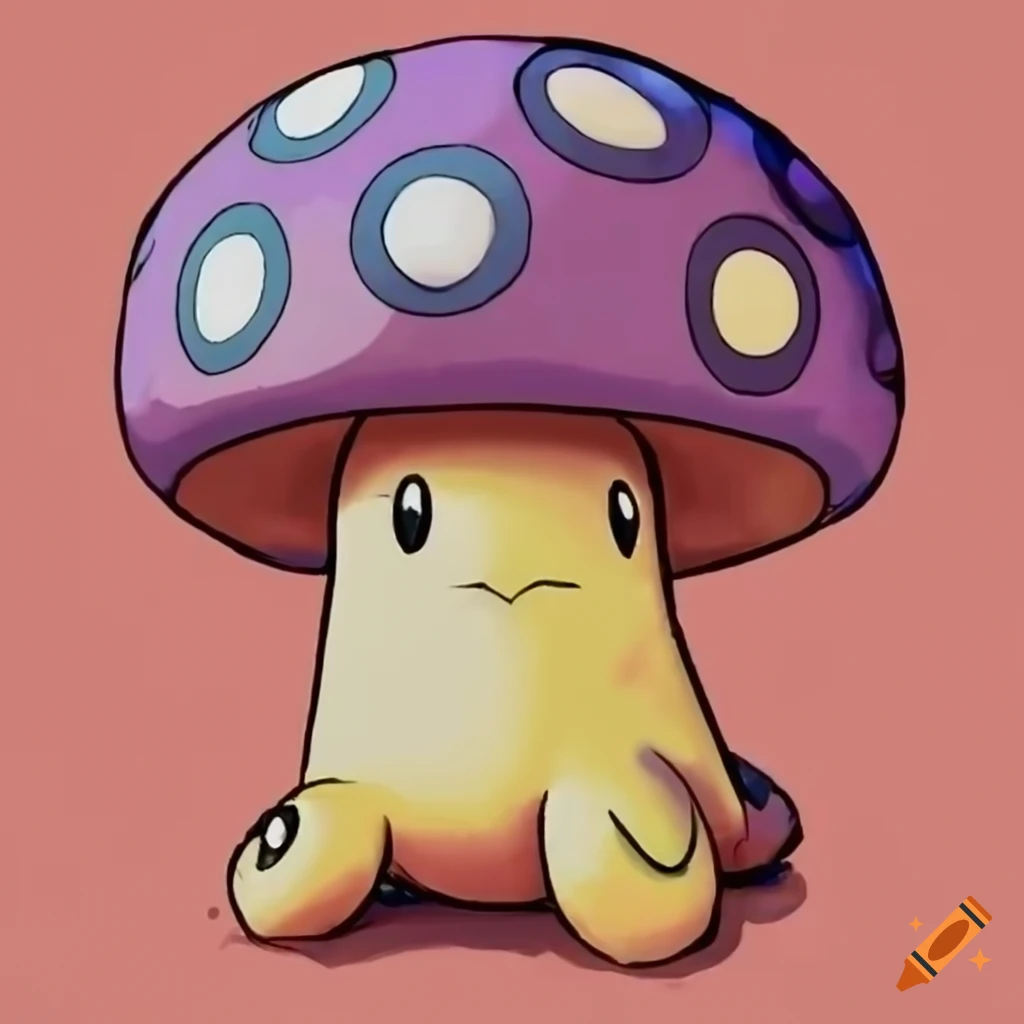 Pokemon art combining mushroom and octopus elements on Craiyon