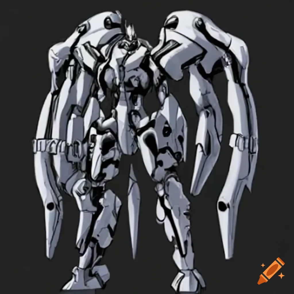 Alien mech with bulbous shaped cockpit and bio mechanical exoskeleton ...