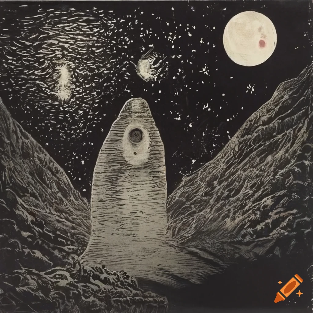 Dreamtime vision of salish inspired animals with ghost shamans, falling ...