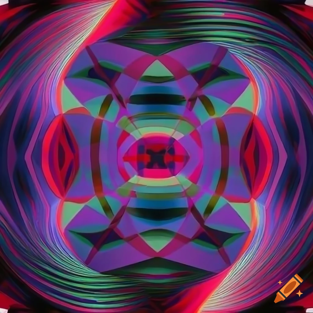 Abstract geometric art with mesmerizing shapes and colors on Craiyon