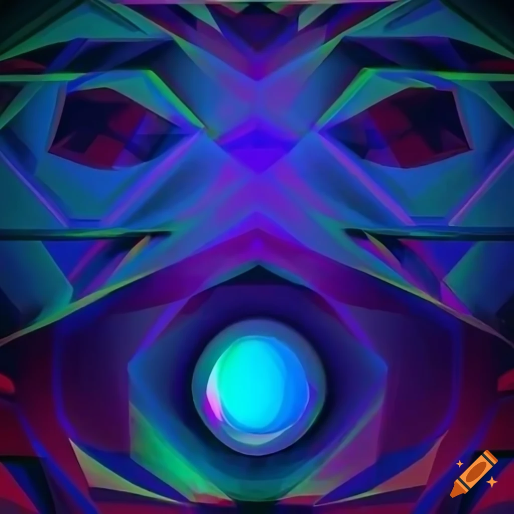Abstract geometric representations in a stunning art scene on Craiyon
