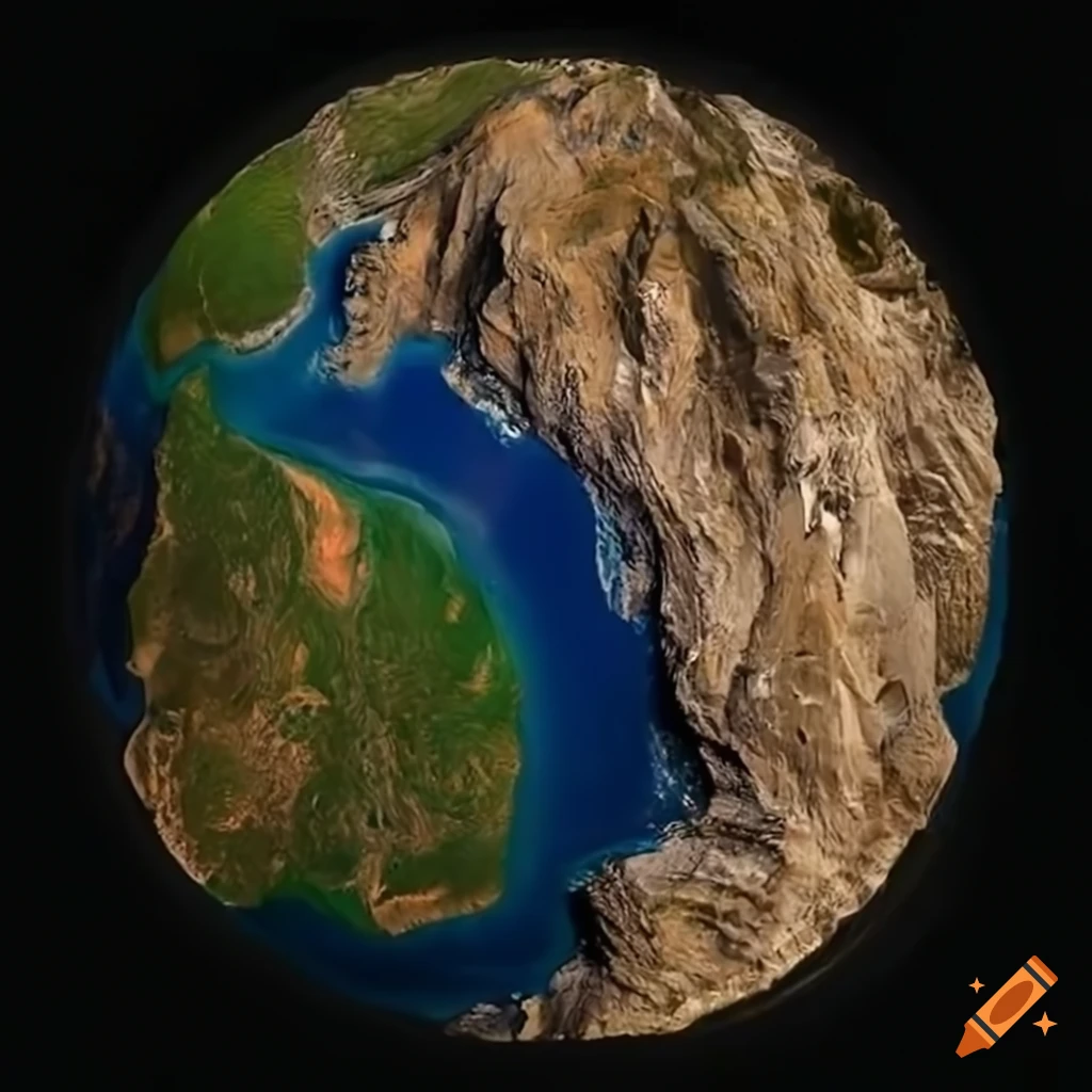 Visualization of earth's climate crisis with eroding cliffs and retreating shorelines on Craiyon