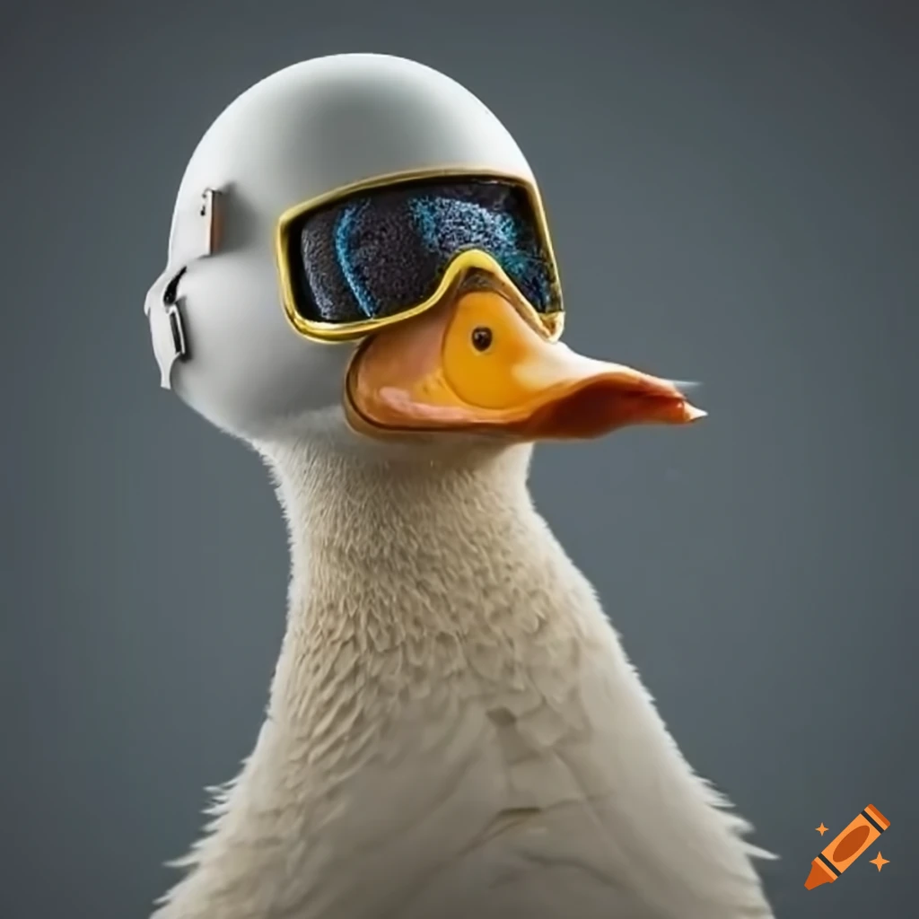 Duck wearing a space helmet on Craiyon