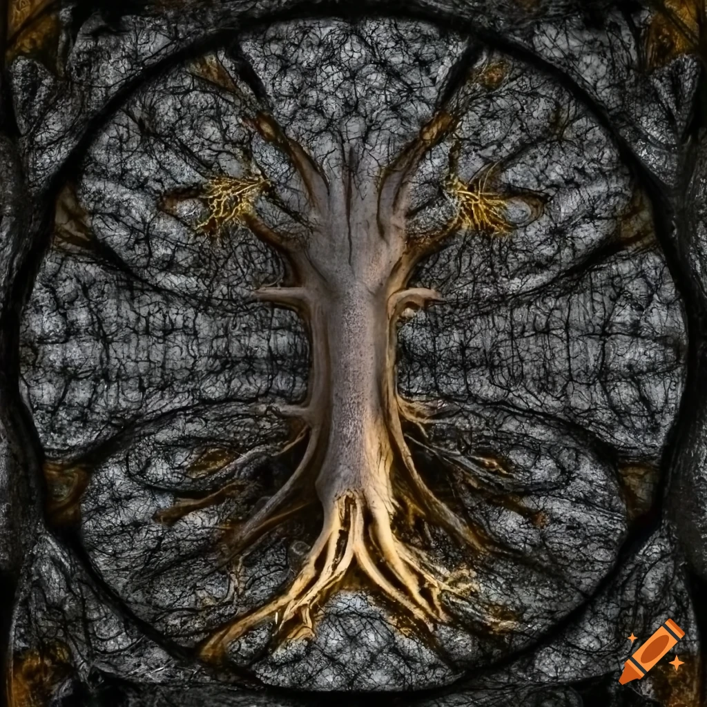 Cyborg tree of possibilities illustrating exponential growth on Craiyon