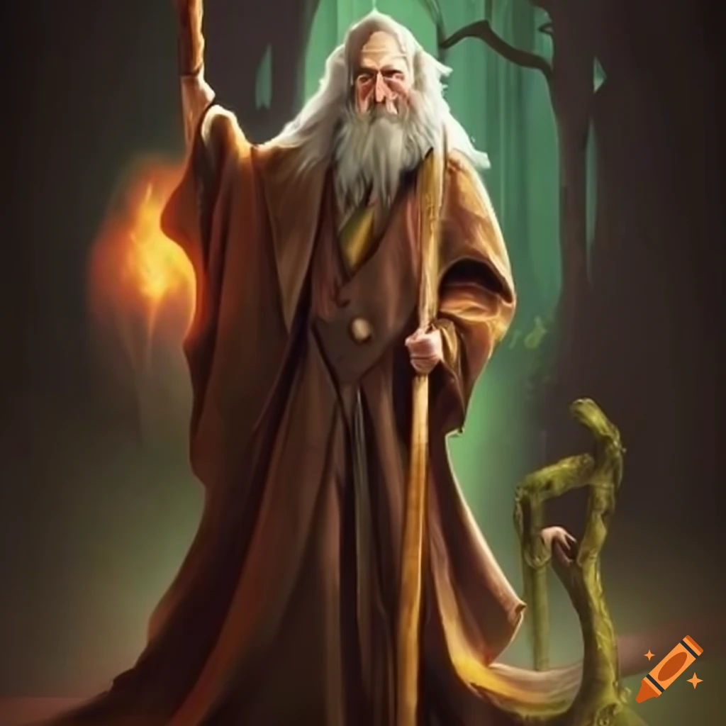 Wizard holding a staff on Craiyon