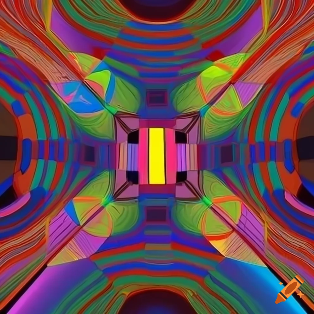 Abstract geometric art with mesmerizing shapes and colors on Craiyon