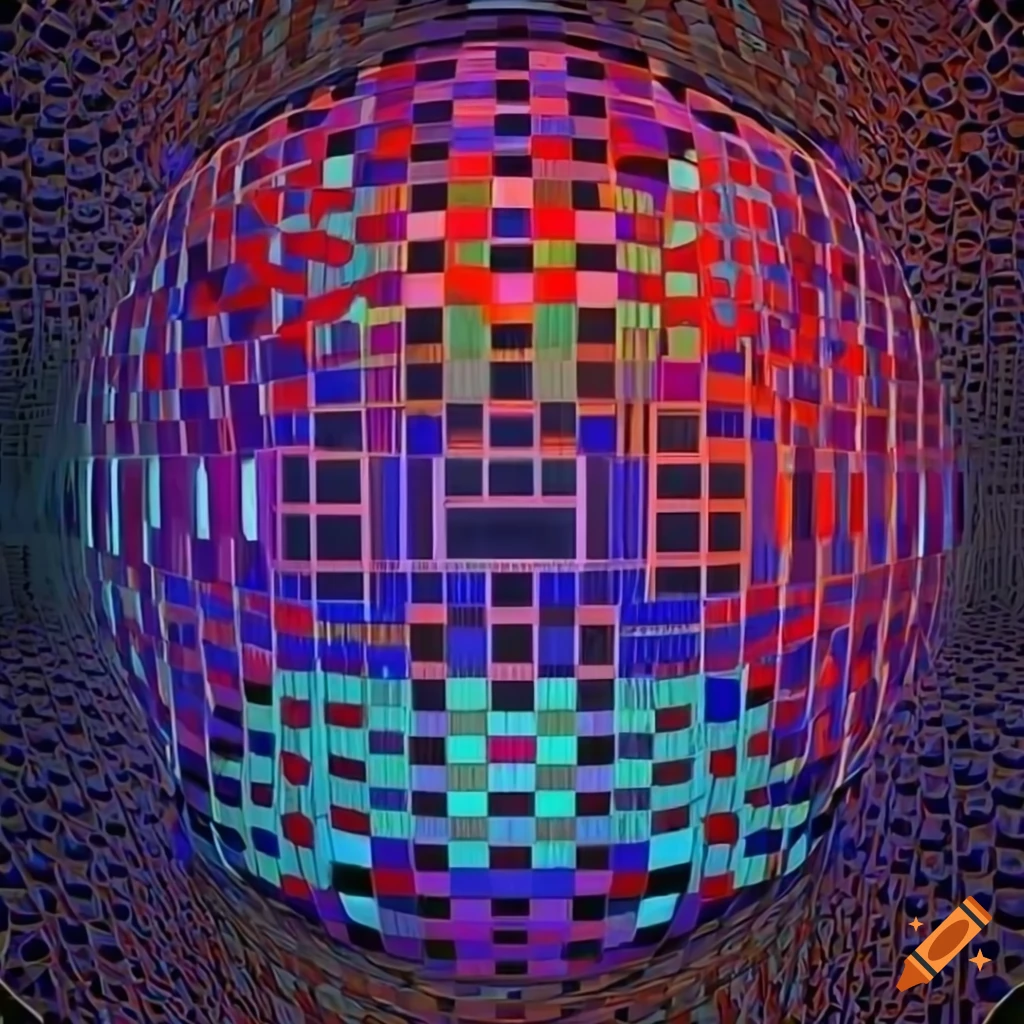 Abstract math representation with geometric shapes and illusions on Craiyon