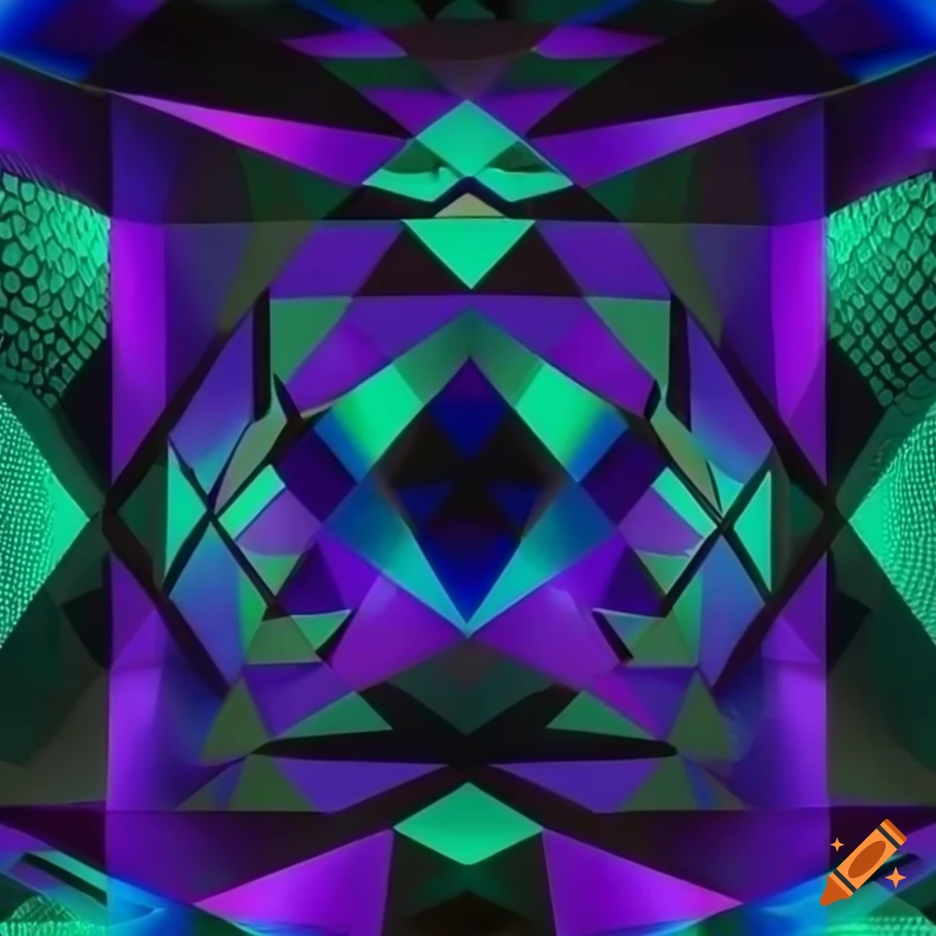 Abstract geometric representations in a stunning art scene on Craiyon