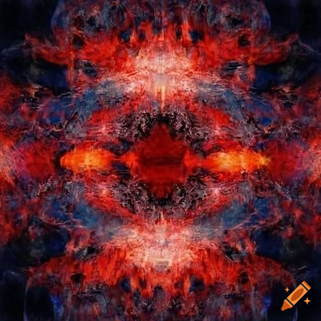 Abstract art of fierce red and white flames in a dreamlike reality on ...