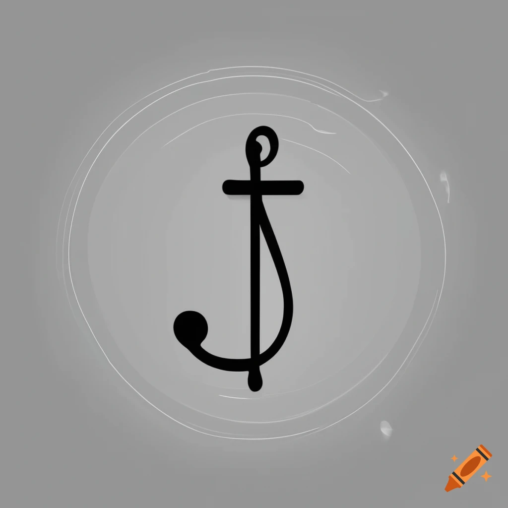 Minimalist anchor treble clef logo in 2D design on Craiyon