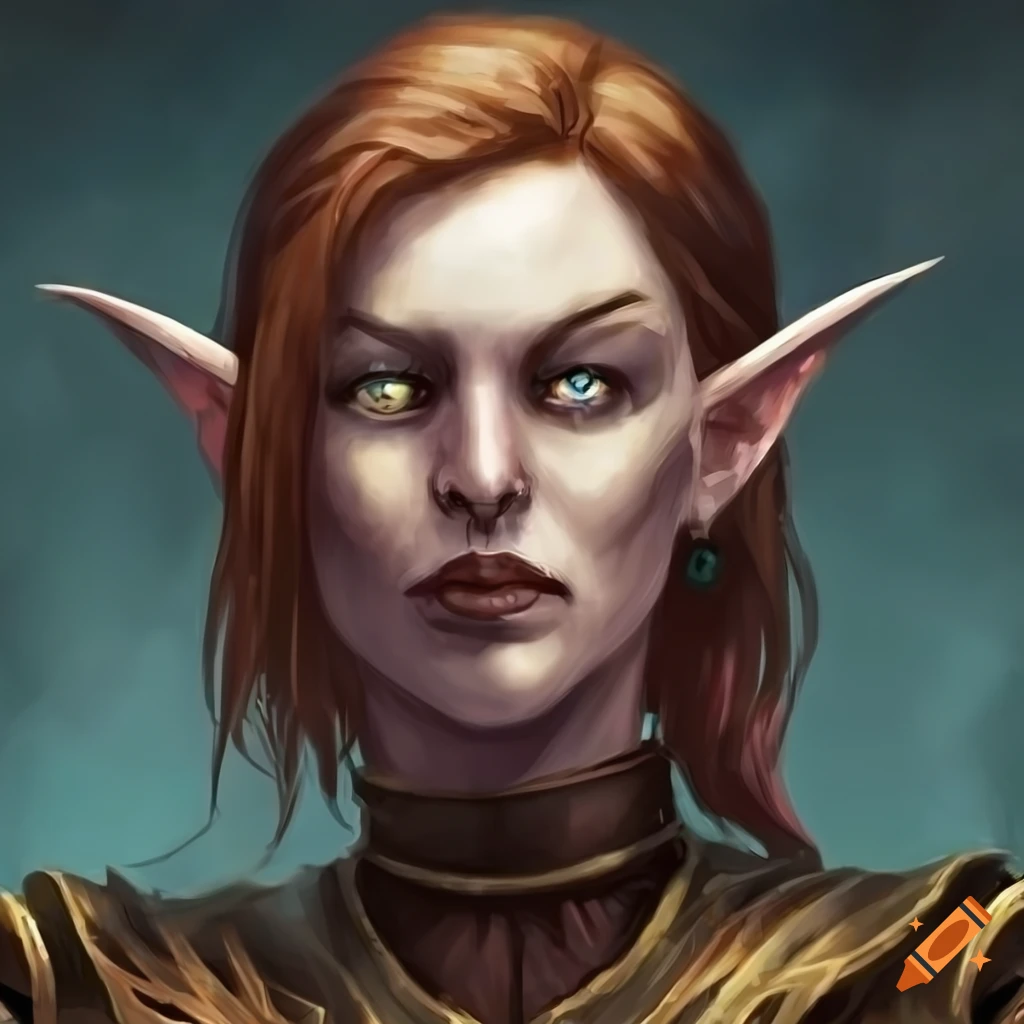 Detailed portrait of an expressive female elf mage in a fantasy setting ...