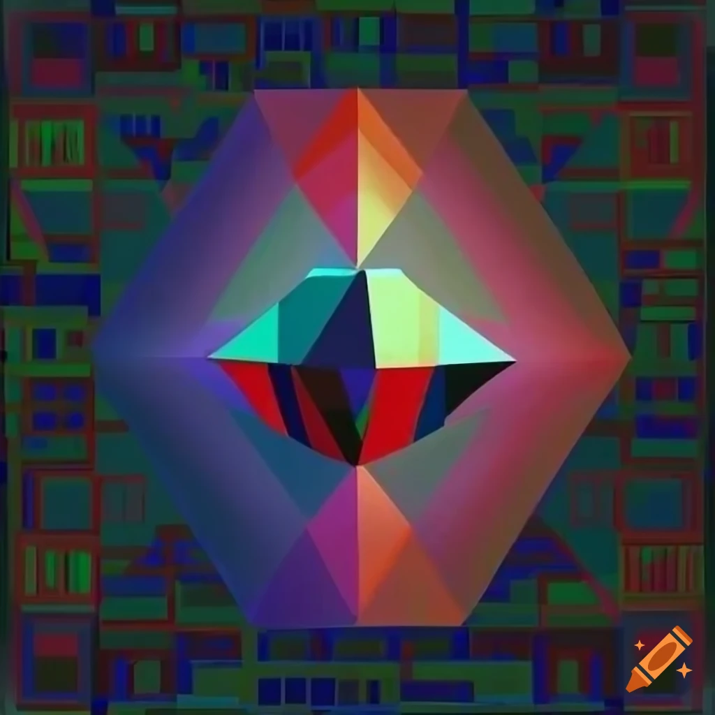 Abstract math representation of victor vasarely geometric paradoxes on ...