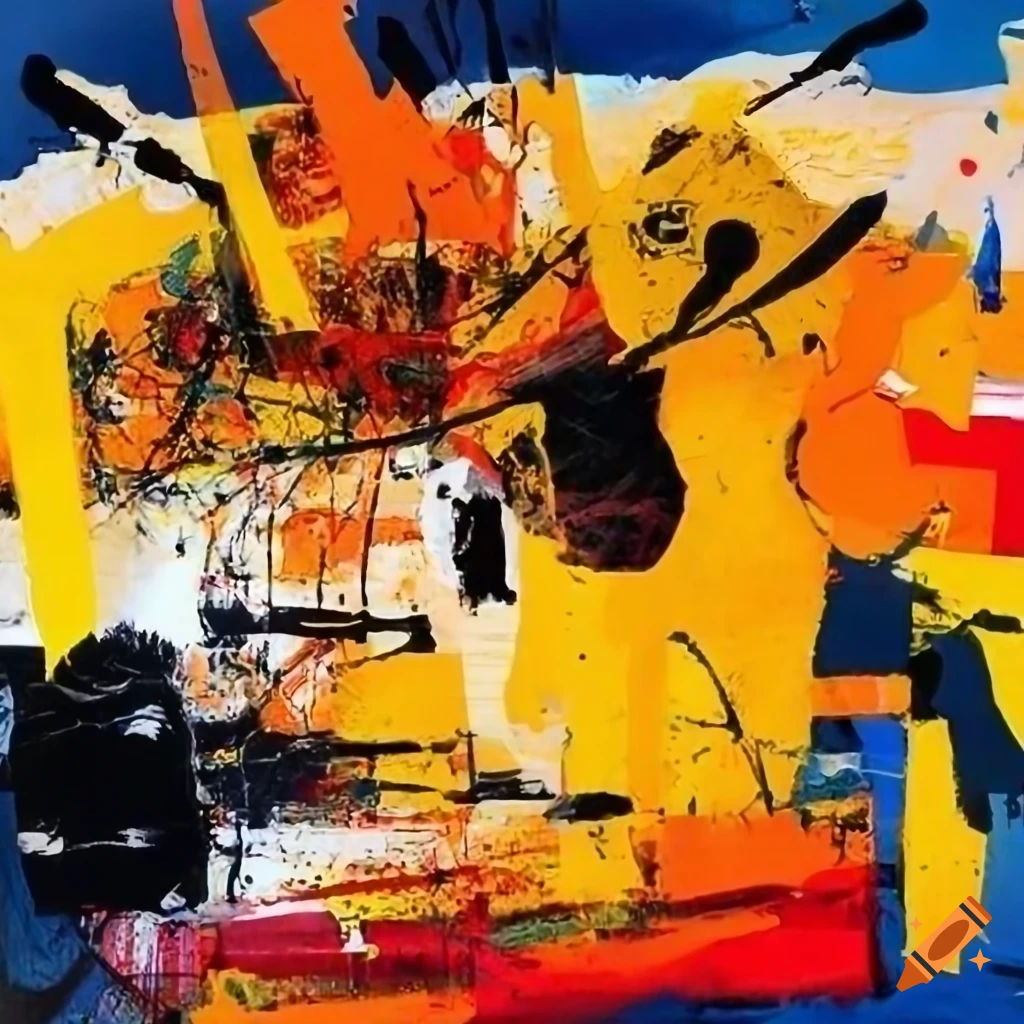 Abstract painting with orderly chaotic composition inspired by comic ...