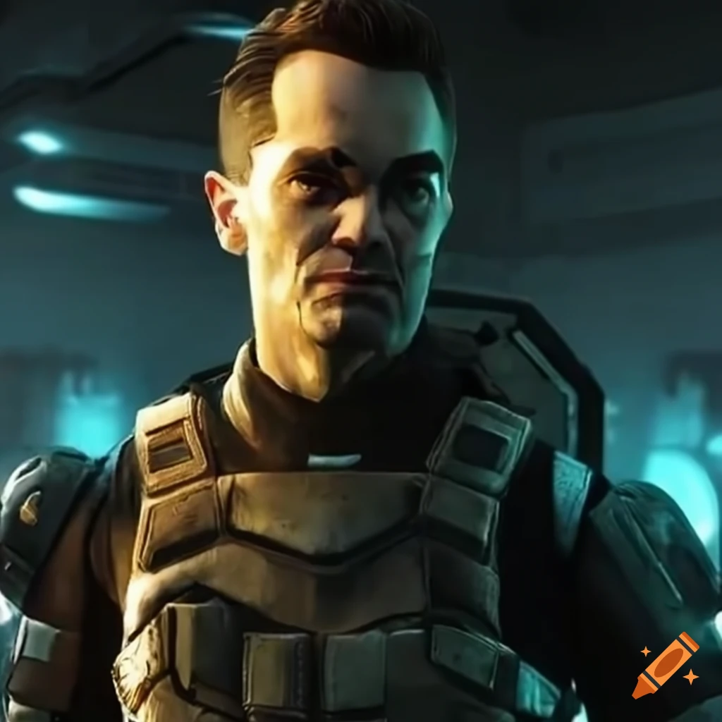 Actor sam witwer in issac clark's dead space outfit on Craiyon