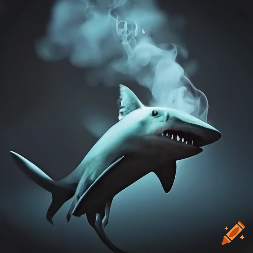 Shark smoking a cigarette on Craiyon