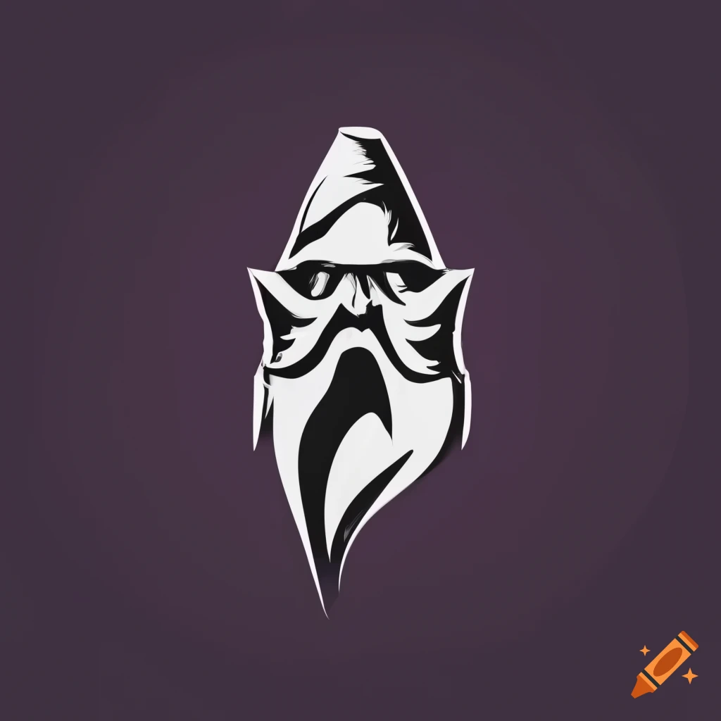 Minimalistic black and white college football wizard logo on Craiyon