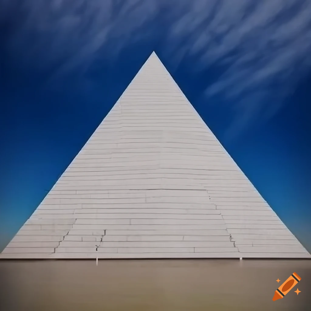 Majestic temple resembling a truncated pyramid above the clouds with ...