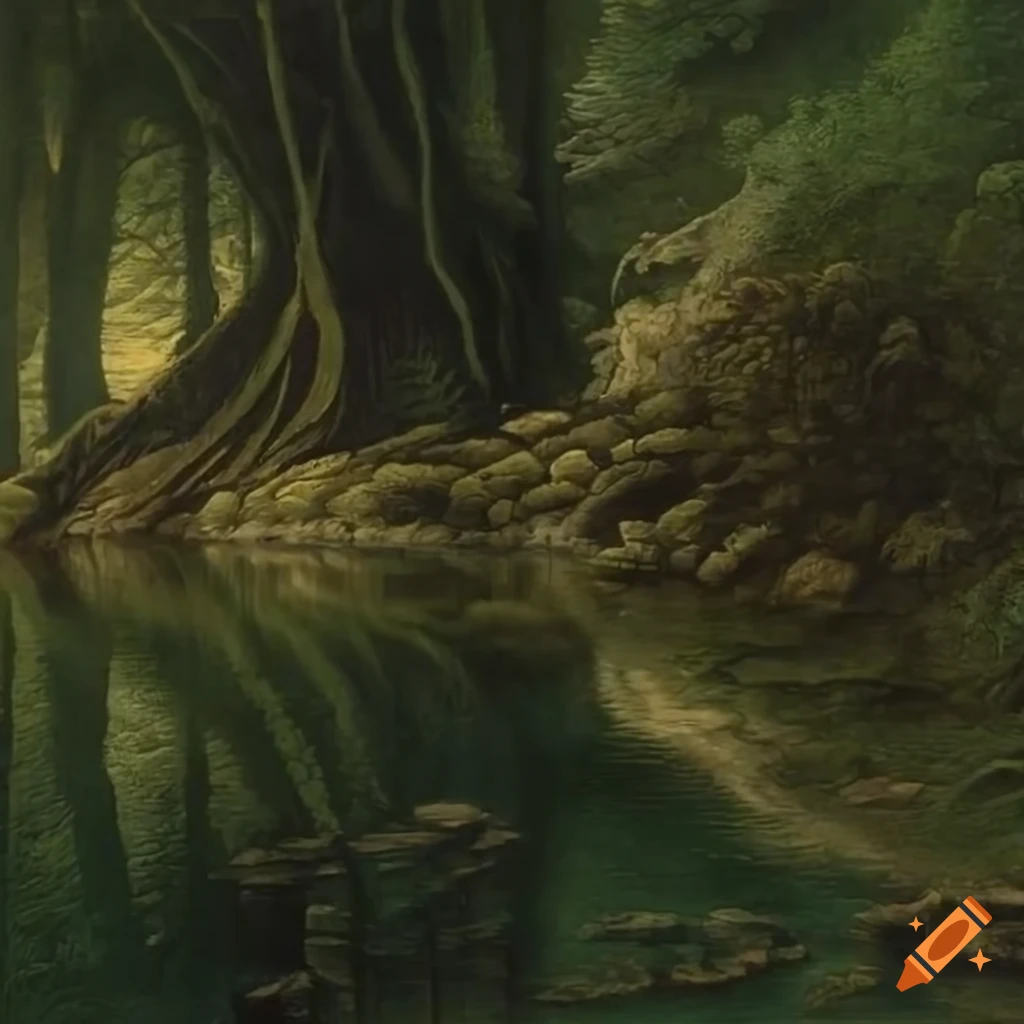 Top-down view of a mountain cliff overlooking a lush forest in a scenic ...