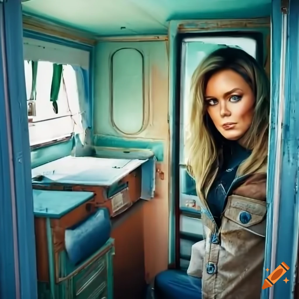 Blonde actress resembling Patsy Kensit in outlaw biker style outfit on ...