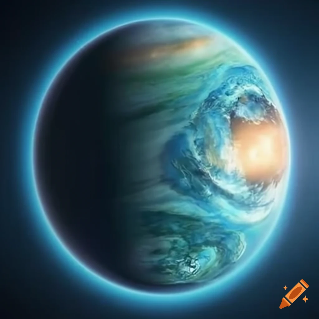 Alien planet with highly advanced technologies on Craiyon