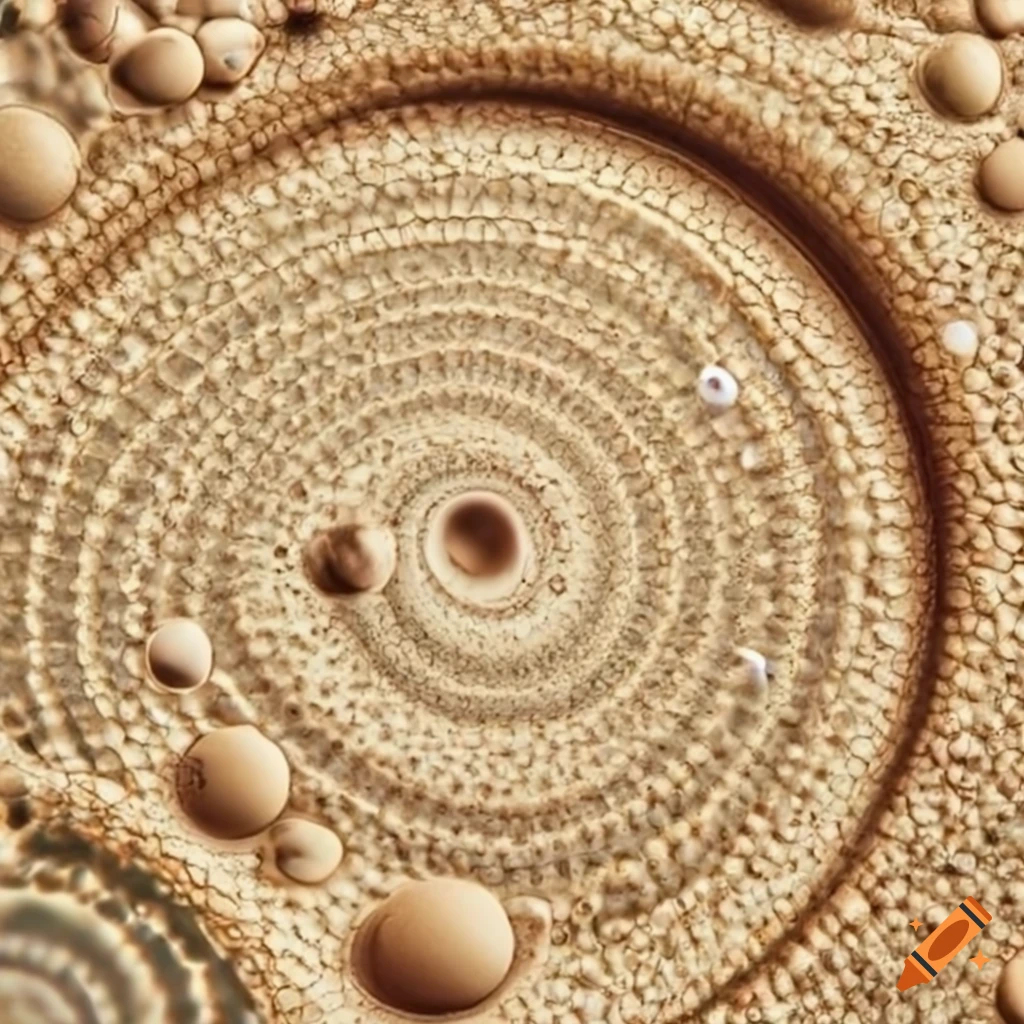 Intricate details of a single grain of sand under a microscope on Craiyon