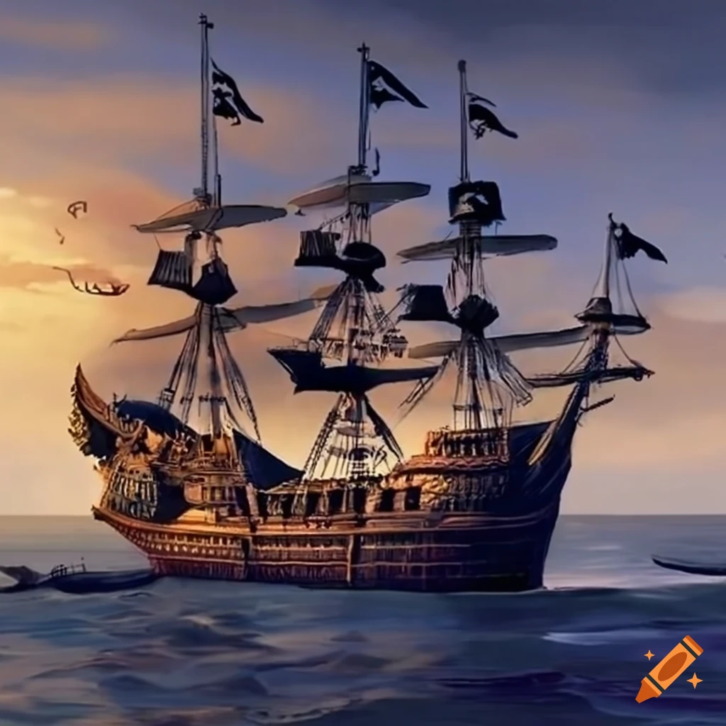 Massive pirate galleon ship on Craiyon
