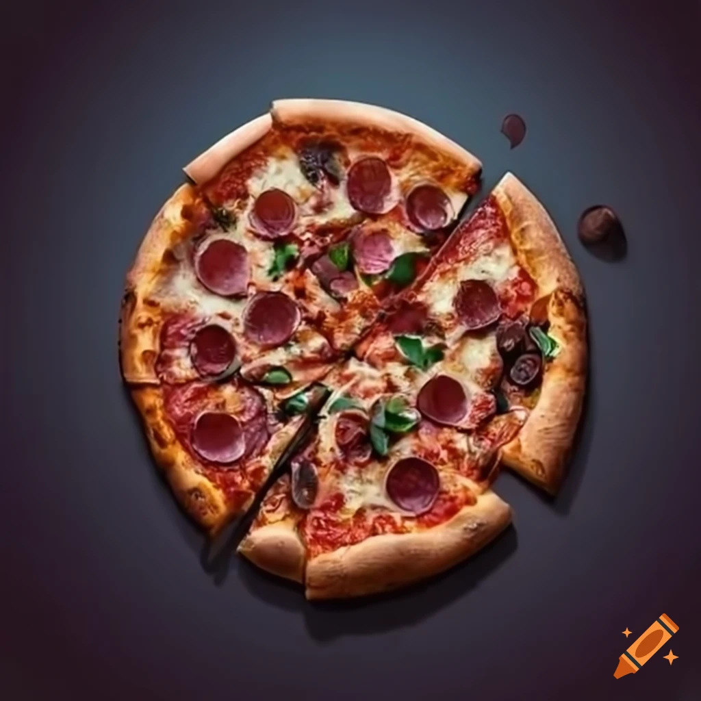 Pizza on a plate on Craiyon