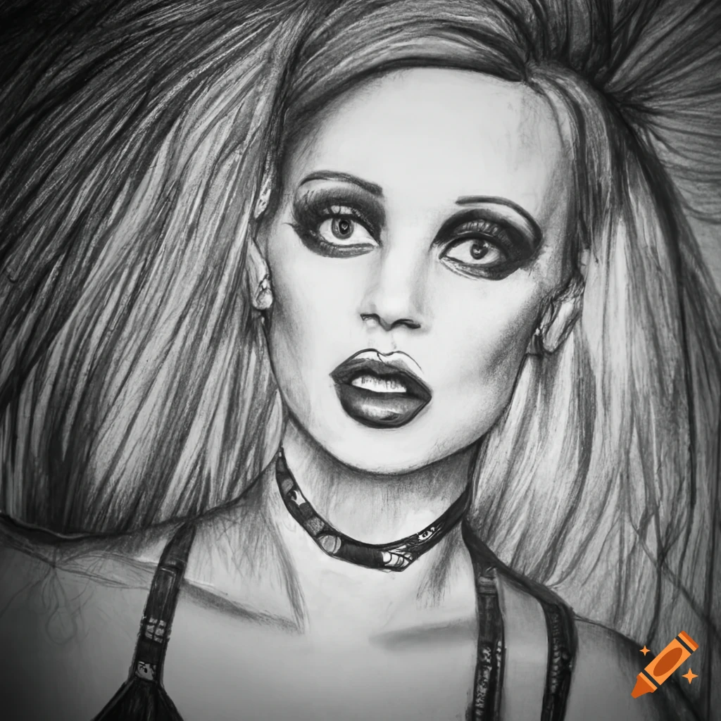 Barbie as a rebellious punk rock icon with vibrant art design on Craiyon