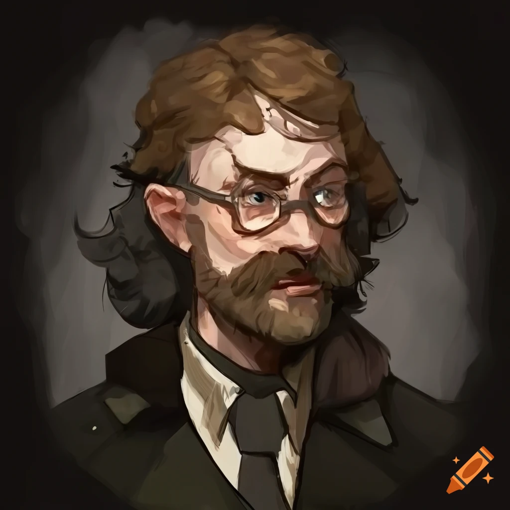 Detective Harry Du Bois as a DnD wizard character with disheveled ...