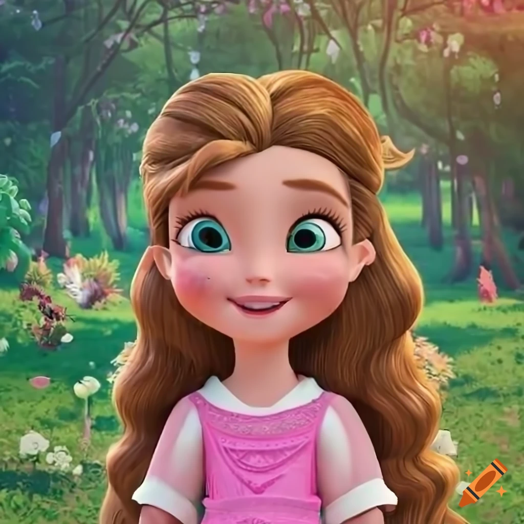 Clara in pink dress walking into enchanted forest with magical trees ...