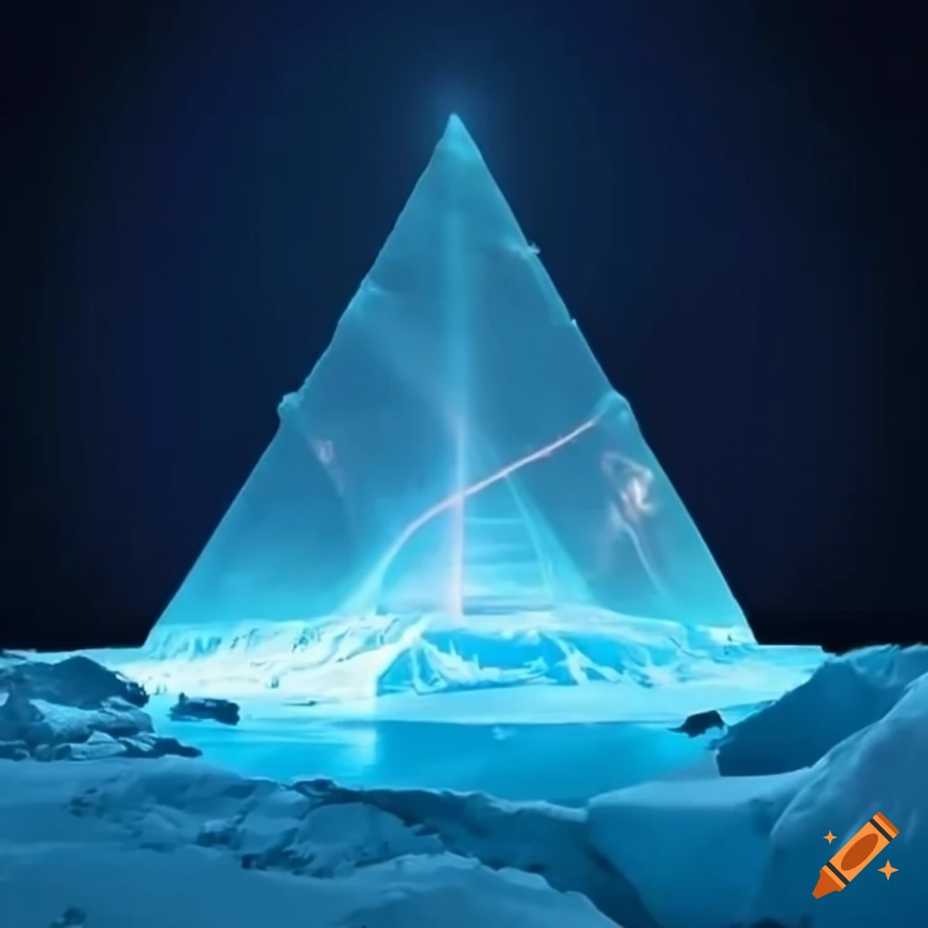 Antarctic pyramid targeted by a laser beam on Craiyon