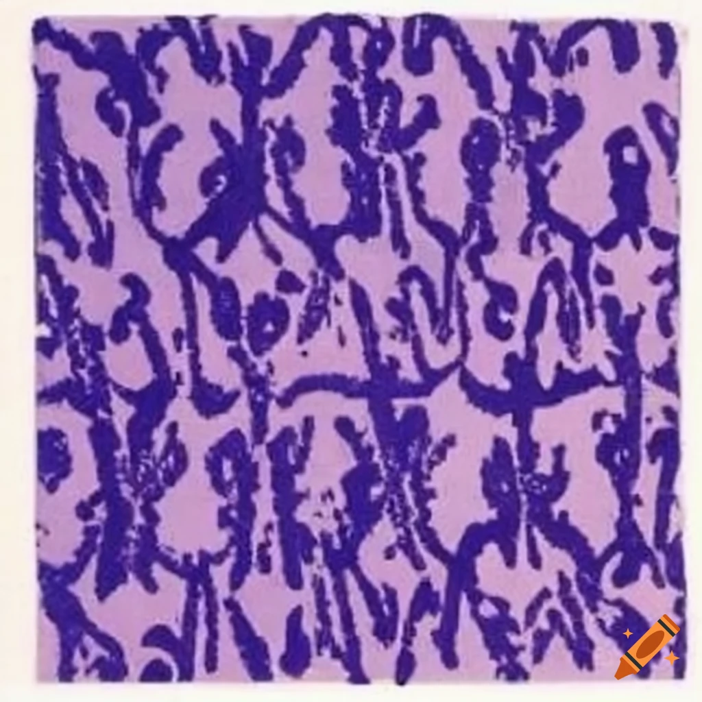 Caligraphic pictograms resembling purple flower pattern by Henri ...