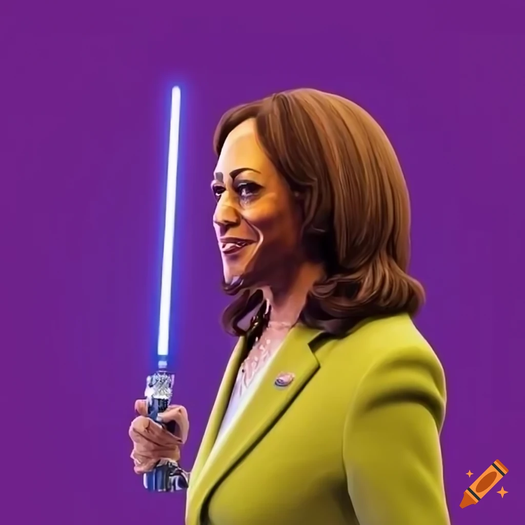 Vice President Kamala Harris as a powerful Jedi knight with a ...
