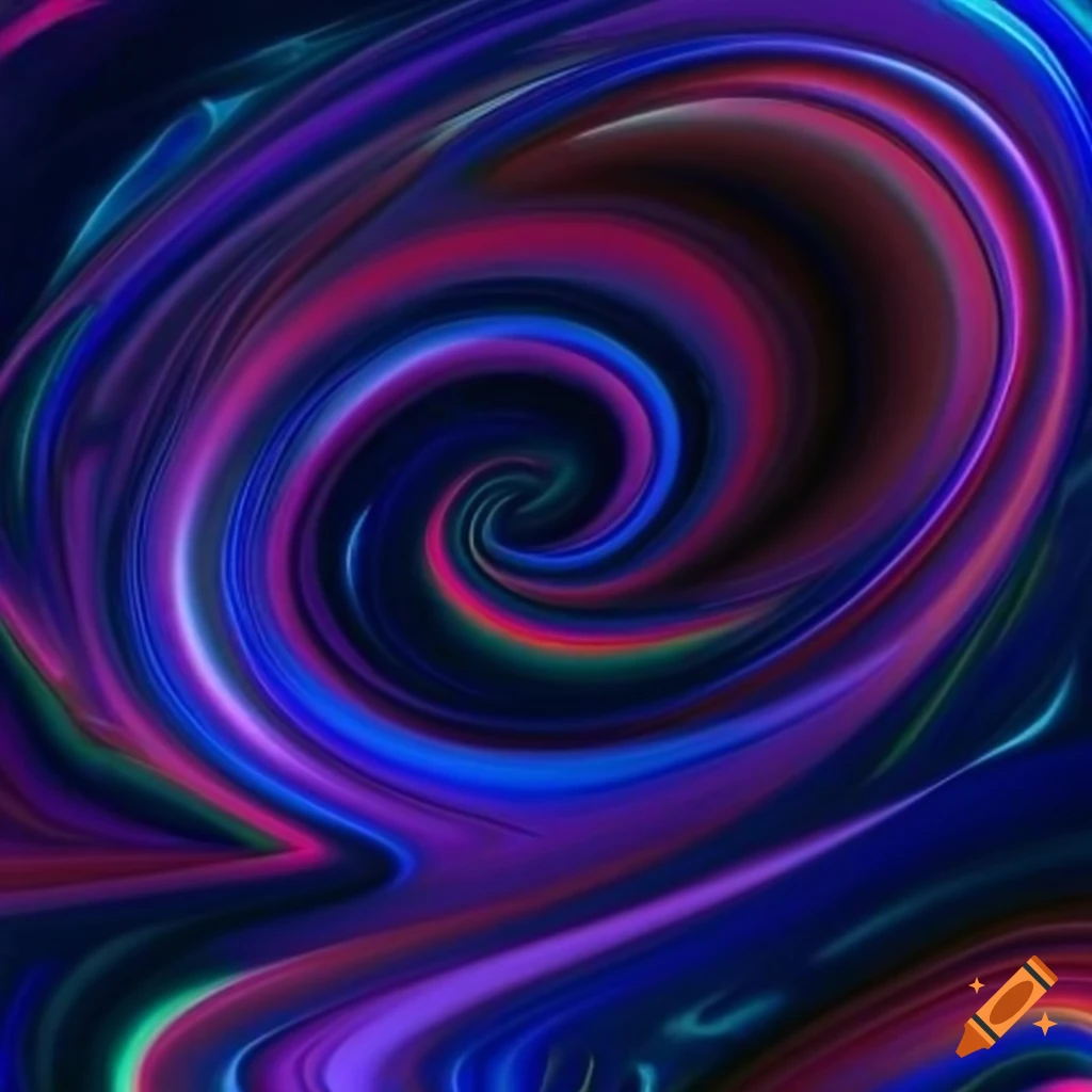 Abstract fluid composition of vibrant colors and geometric shapes on ...