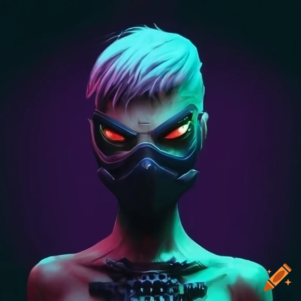 Cyber ninja punk character on Craiyon