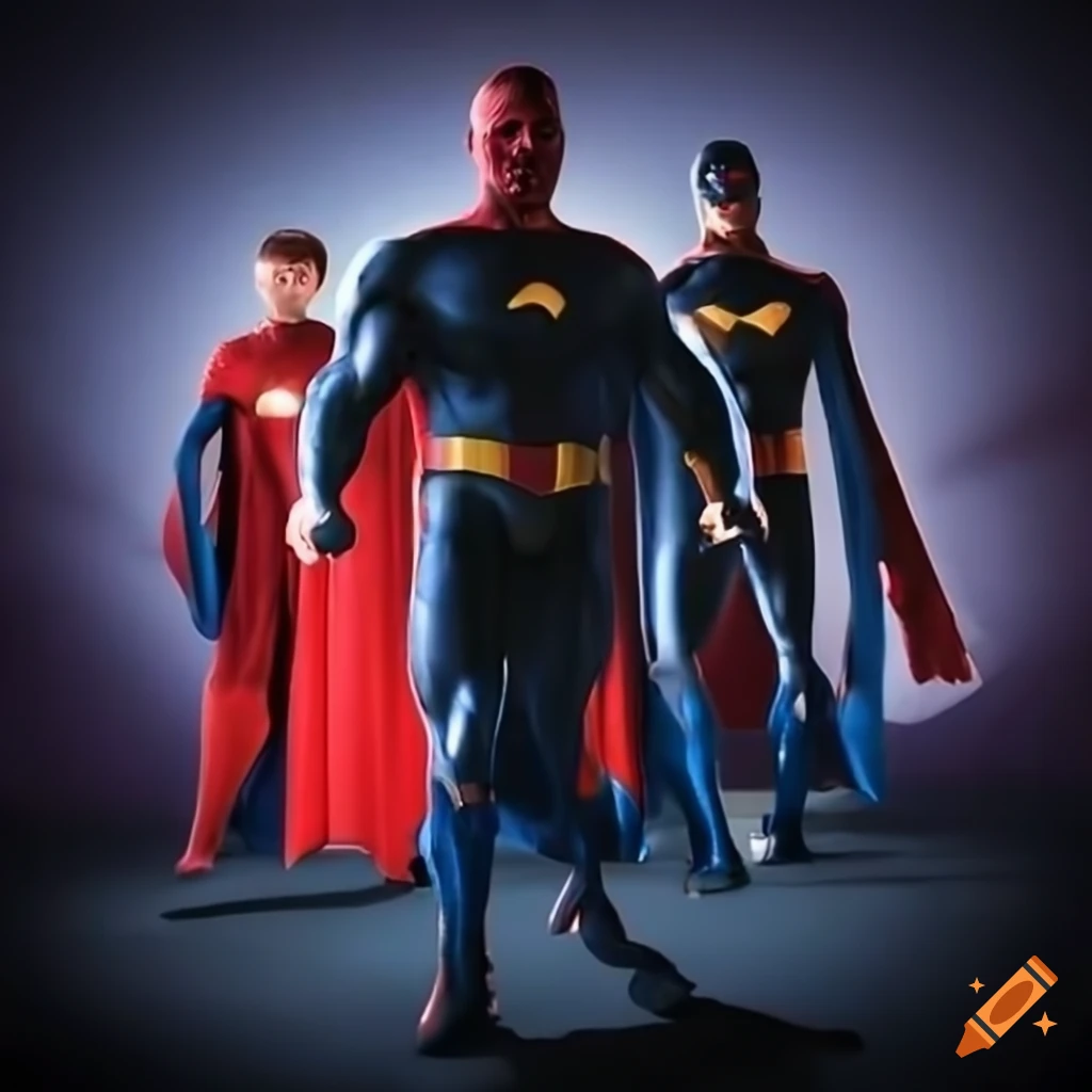 Close-up 3D photo of a group of superheroes on Craiyon