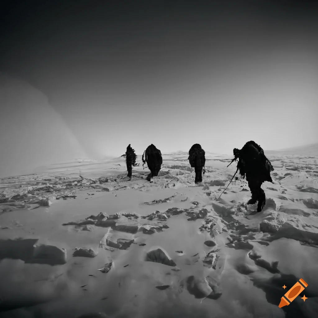 Expedition discovering frost-covered ancient ruins in antarctic ...