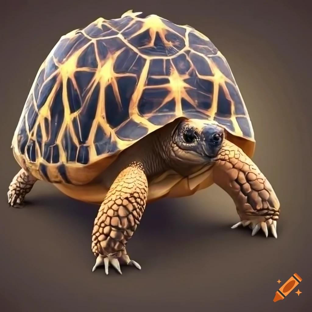 Star tortoise from madagascar in professional illustration on Craiyon