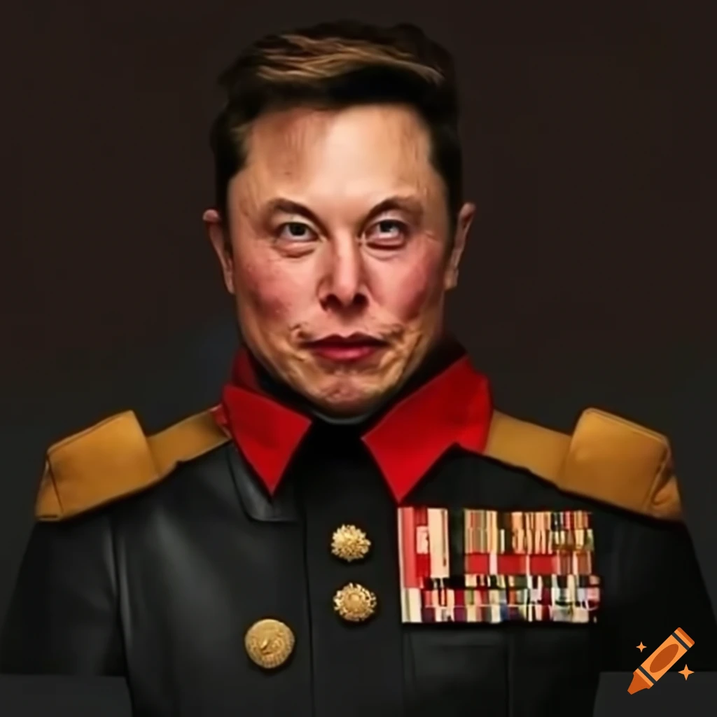Satirical depiction of Elon Musk as a dictator on Craiyon