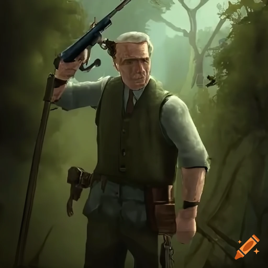 1920s oxford professor resembling gordon freeman with a telescope and a ...