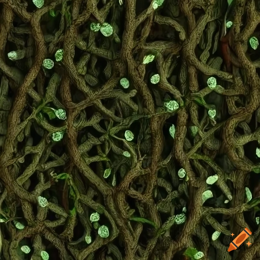 Dense tangle of vines and vegetation seamless texture on Craiyon