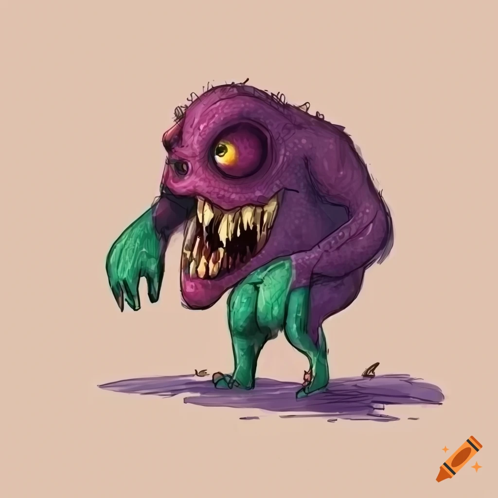 Simple drawing of a terrible monster on Craiyon