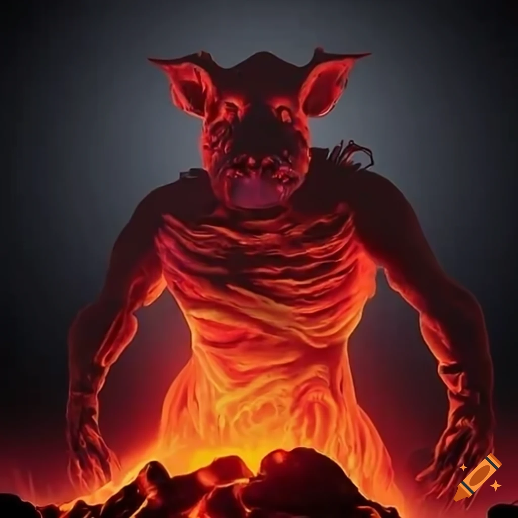 Human lava pig on Craiyon