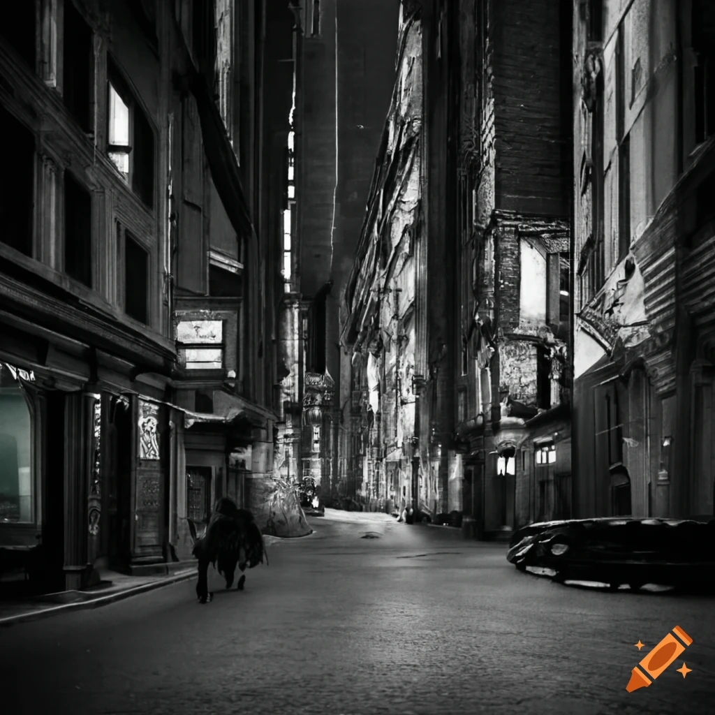 Dark cityscape at night on Craiyon