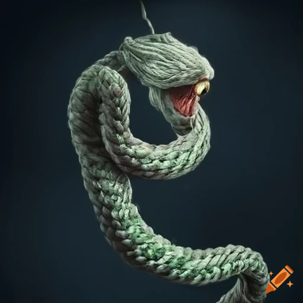 Sinister humanoid entity made of tether ropes on Craiyon