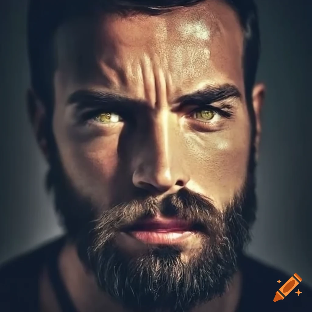 Handsome rugged man with striking facial features on Craiyon