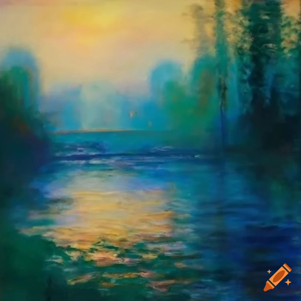 Fantasy landscape painting inspired by claude monet on Craiyon