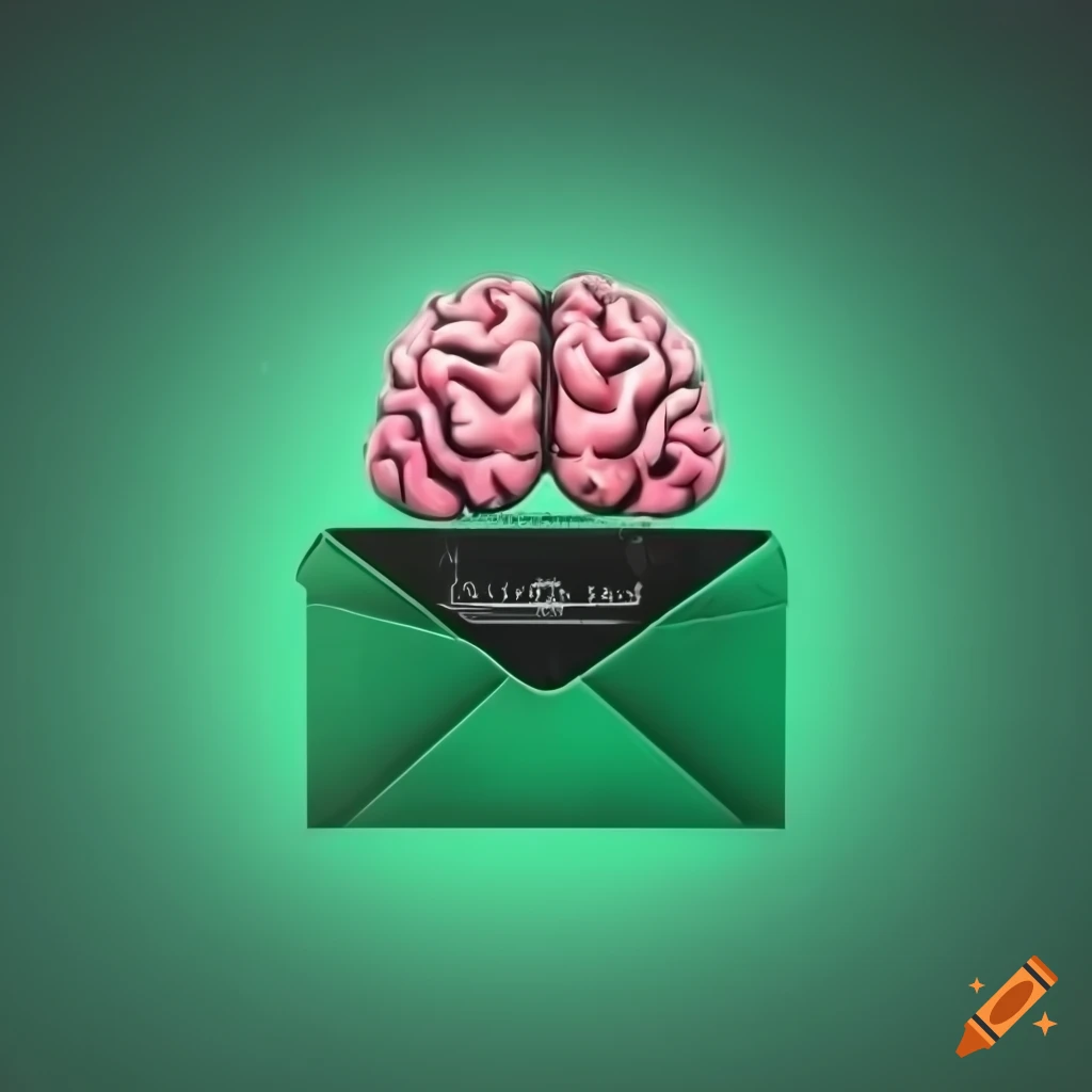 Envelope with brain symbol representing AI-powered email management on ...